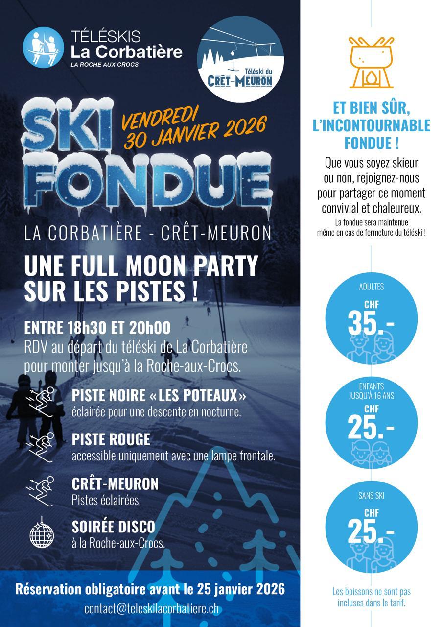 Soirée Ski & Fondue – Full Moon Party à La Corbatière